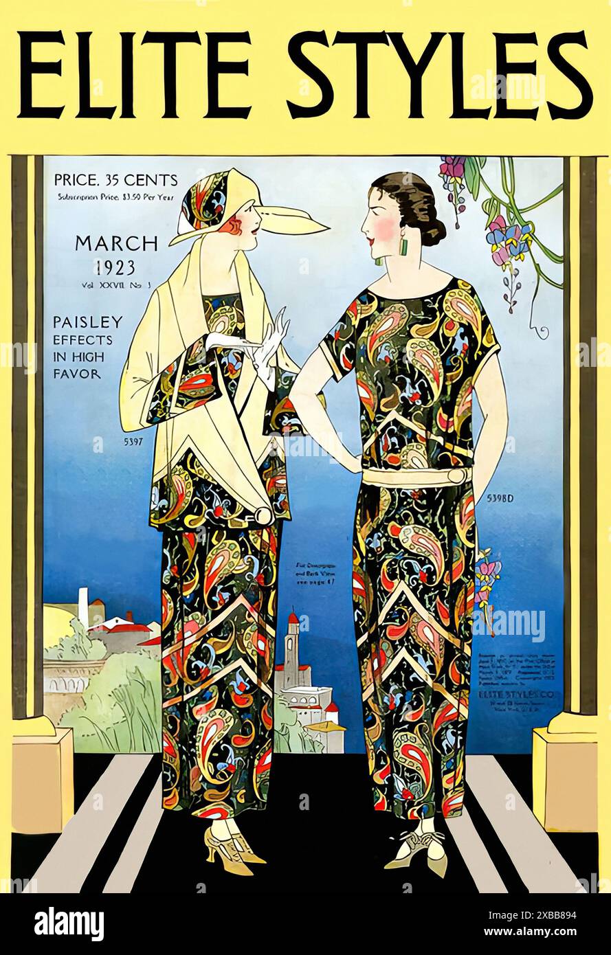 Elite Styles March 1923. Vintage Illustrated Magazine Cover Stock Photo ...