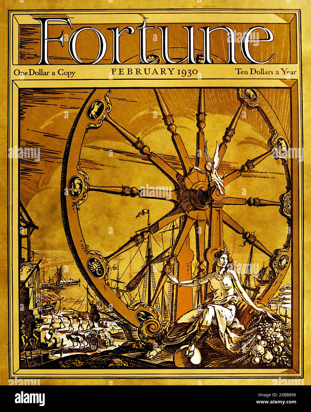 Fortune Magazine Feb. 1930. Vintage Illustrated Magazine Cover Stock ...
