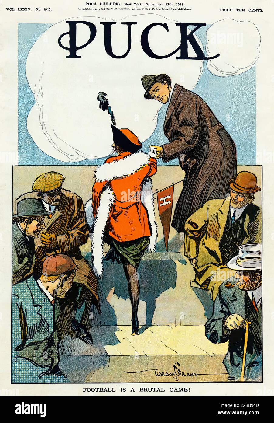 Puck magazine, Football is a brutal game! , Nov. 12, 1913 Vintage ...