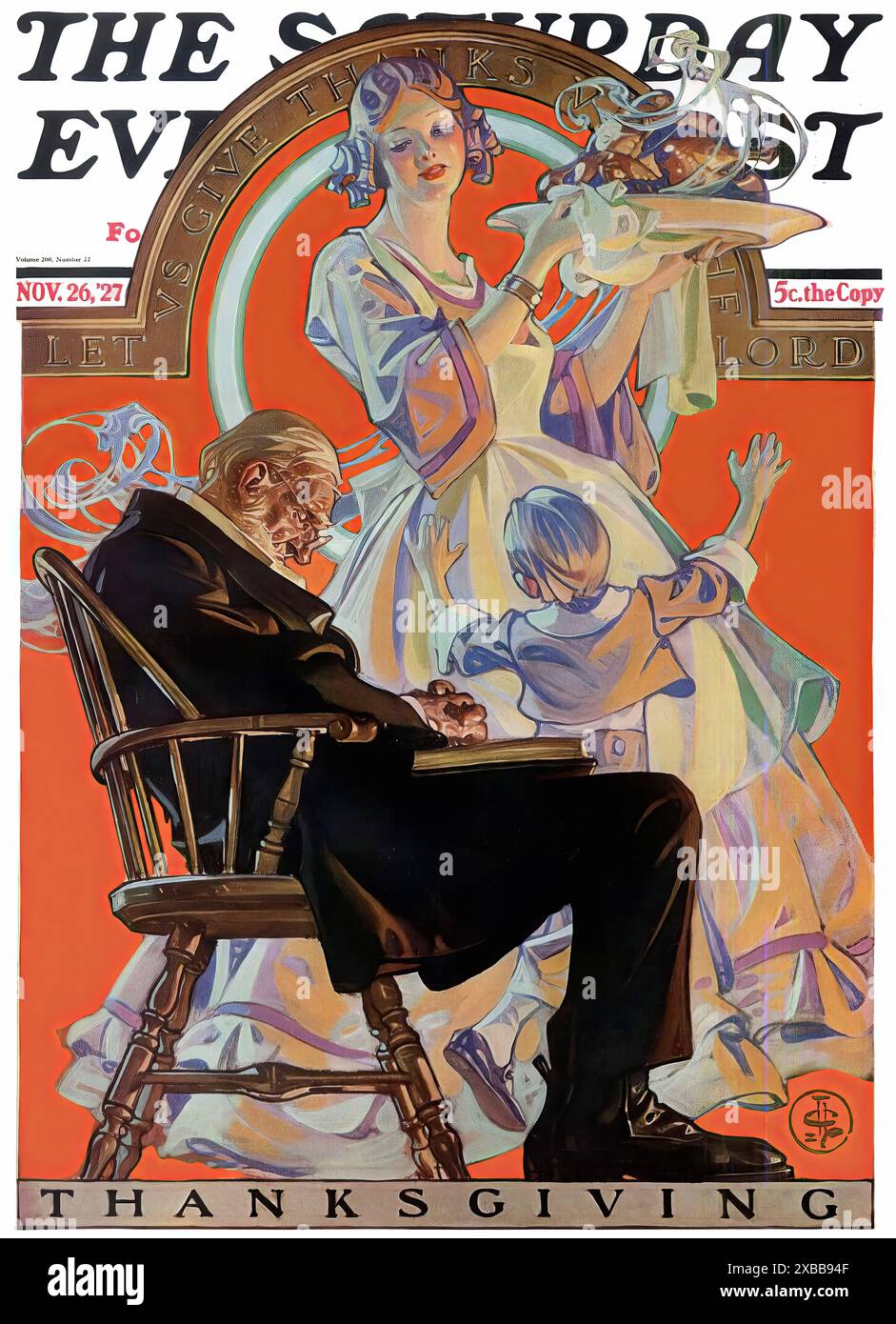 LEYENDECKER J - C - Saturday Evening Post, Nov. 26, 1927 Stock Photo ...