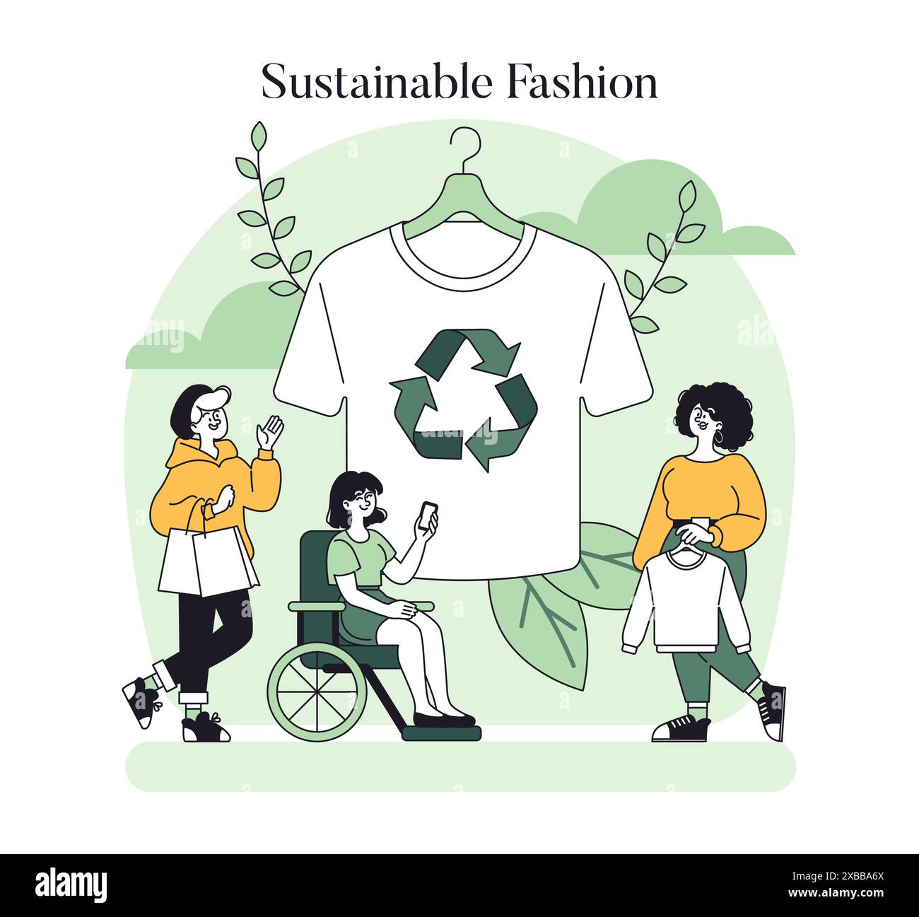 Eco-friendly lifestyle concept. People engaging with sustainable ...