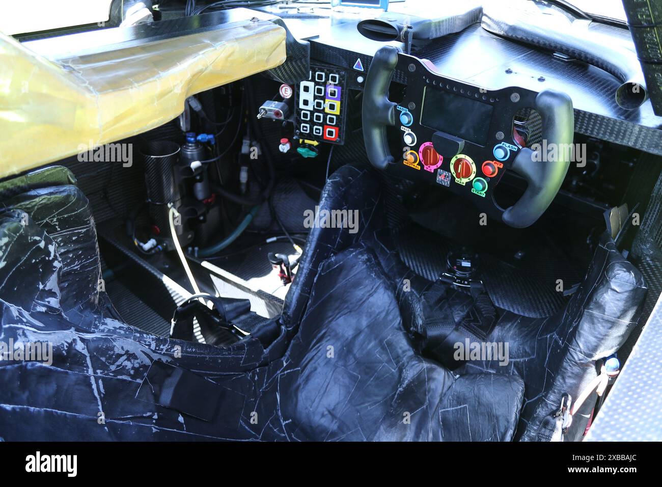Interior cockpit of Oreco 07 European Le Mans race car competing for ...
