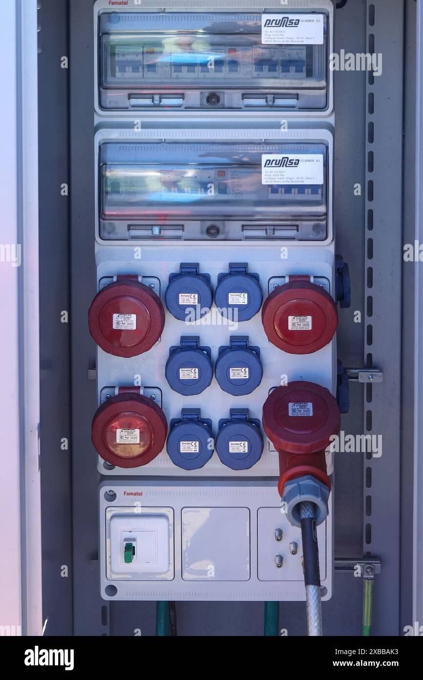 Electrical power sockets for charging and circuit breakers in Spain ...