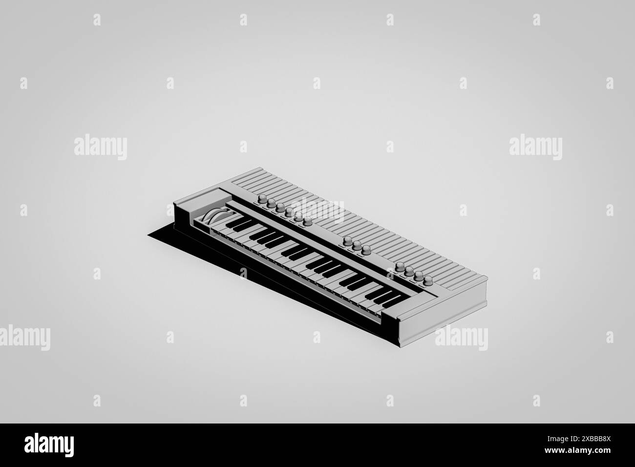 musical keyboard isolated on white background 3d illustration Stock ...