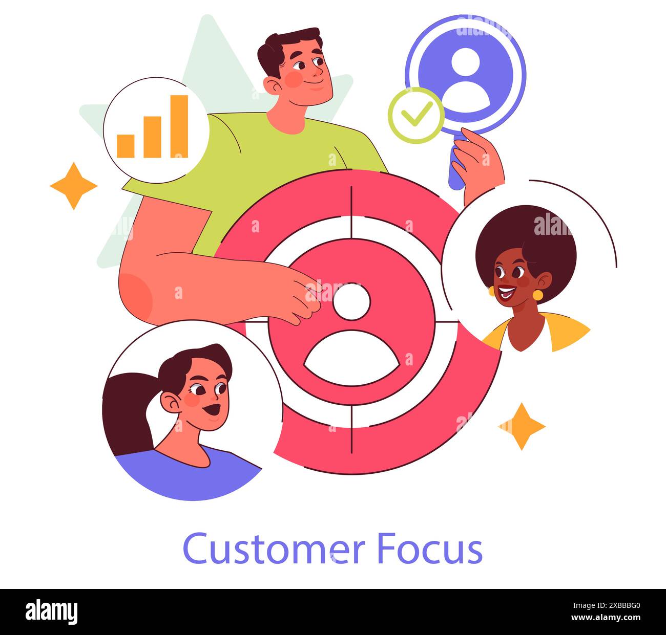 Brand authenticity concept. Diverse team prioritizing customer ...