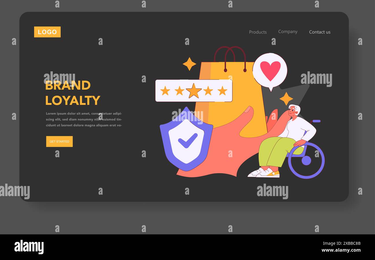 Brand loyalty concept. A satisfied customer reflects positive business ...