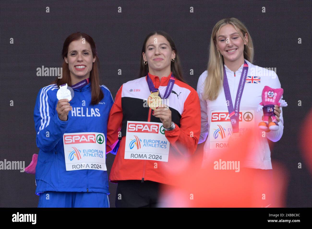Silver medallist Greece's Aikaterini Stefanidi, gold medallist ...