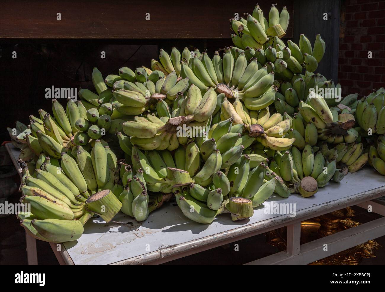 Pisang Awak or Cultivated Banana for the worship in Thai Temple. Group ...