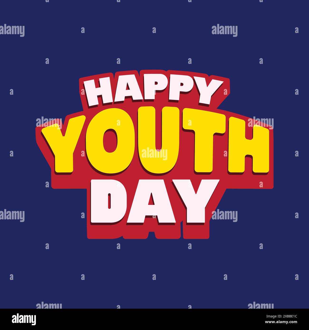 Happy Youth Day Colorful typography template design. Trendy and modern ...