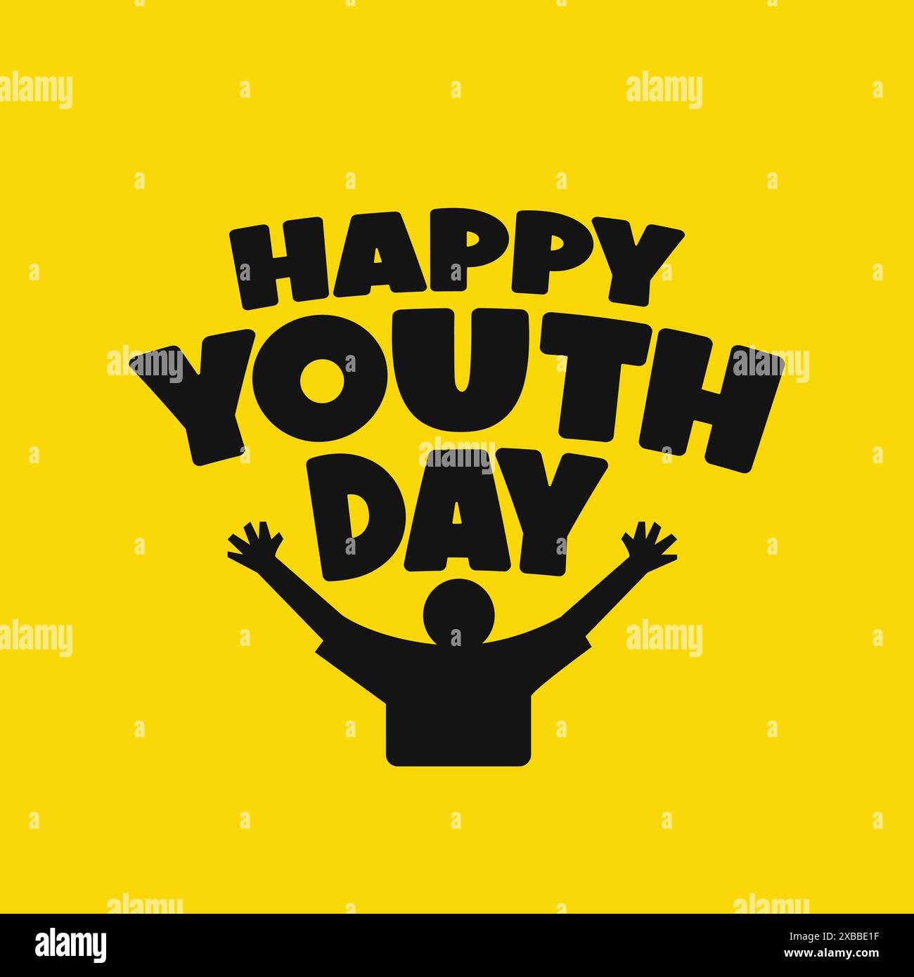 Happy Youth Day typography template design with a confidence boy icon ...
