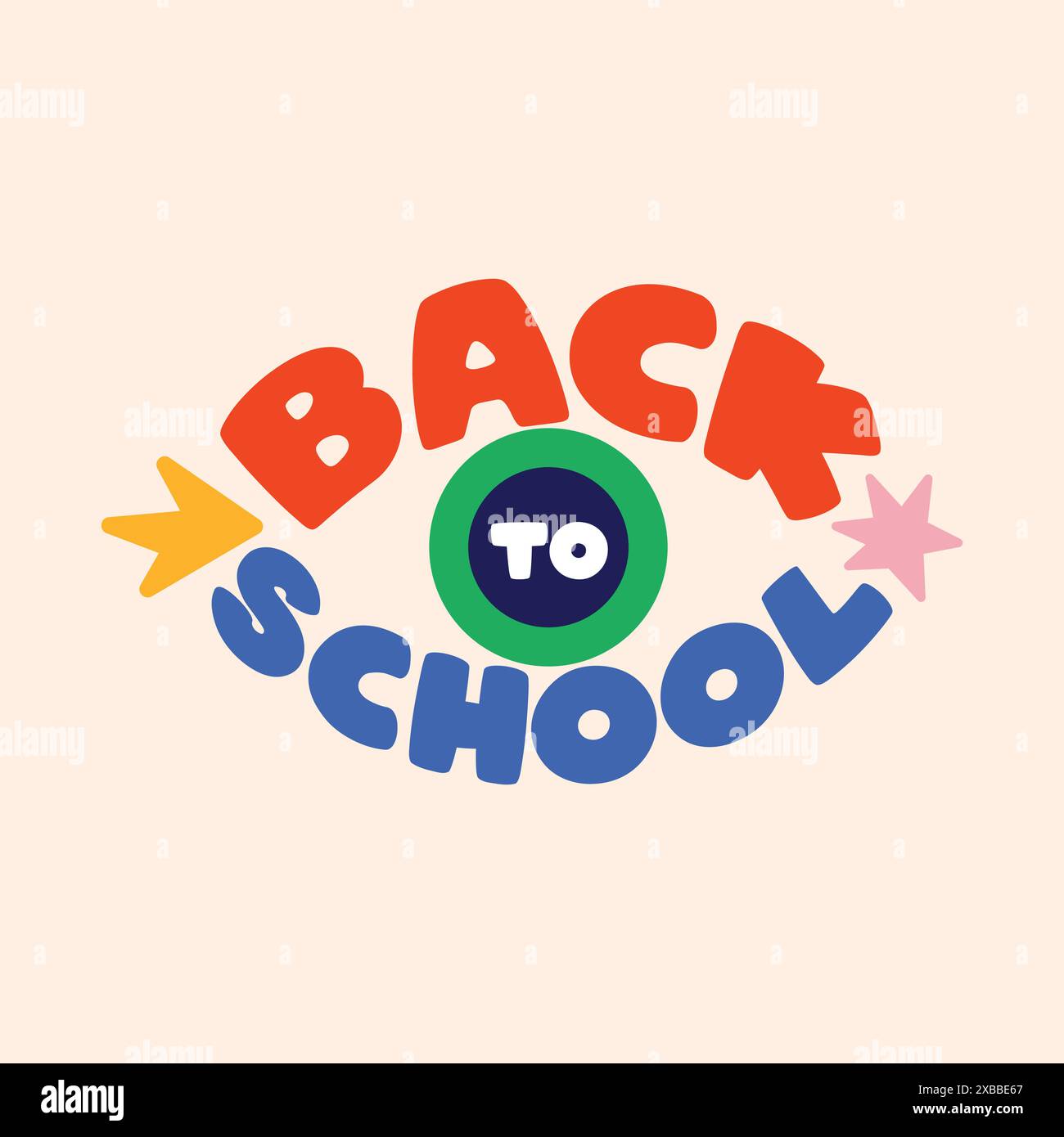 Back to school modern typography vector illustration. Trendy retro ...