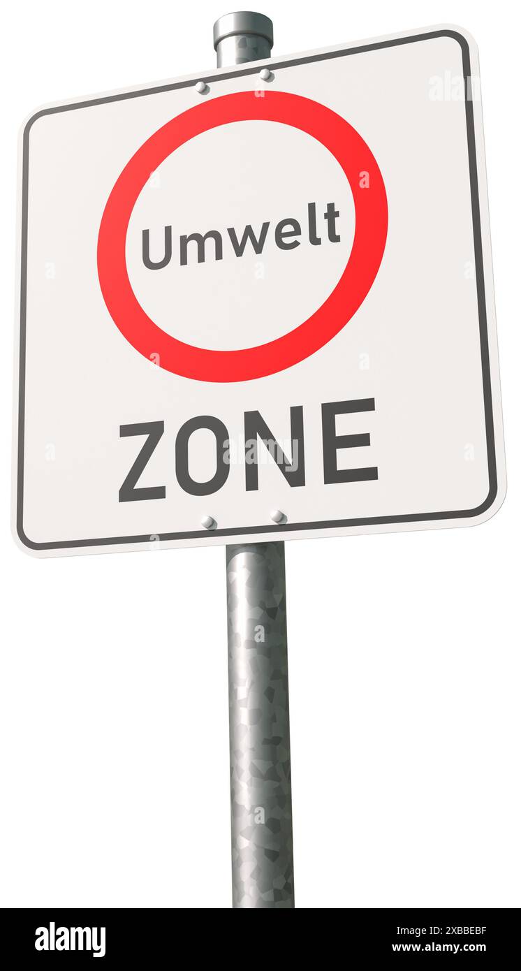 German street sign for environmental zone / low-emission zone where ...