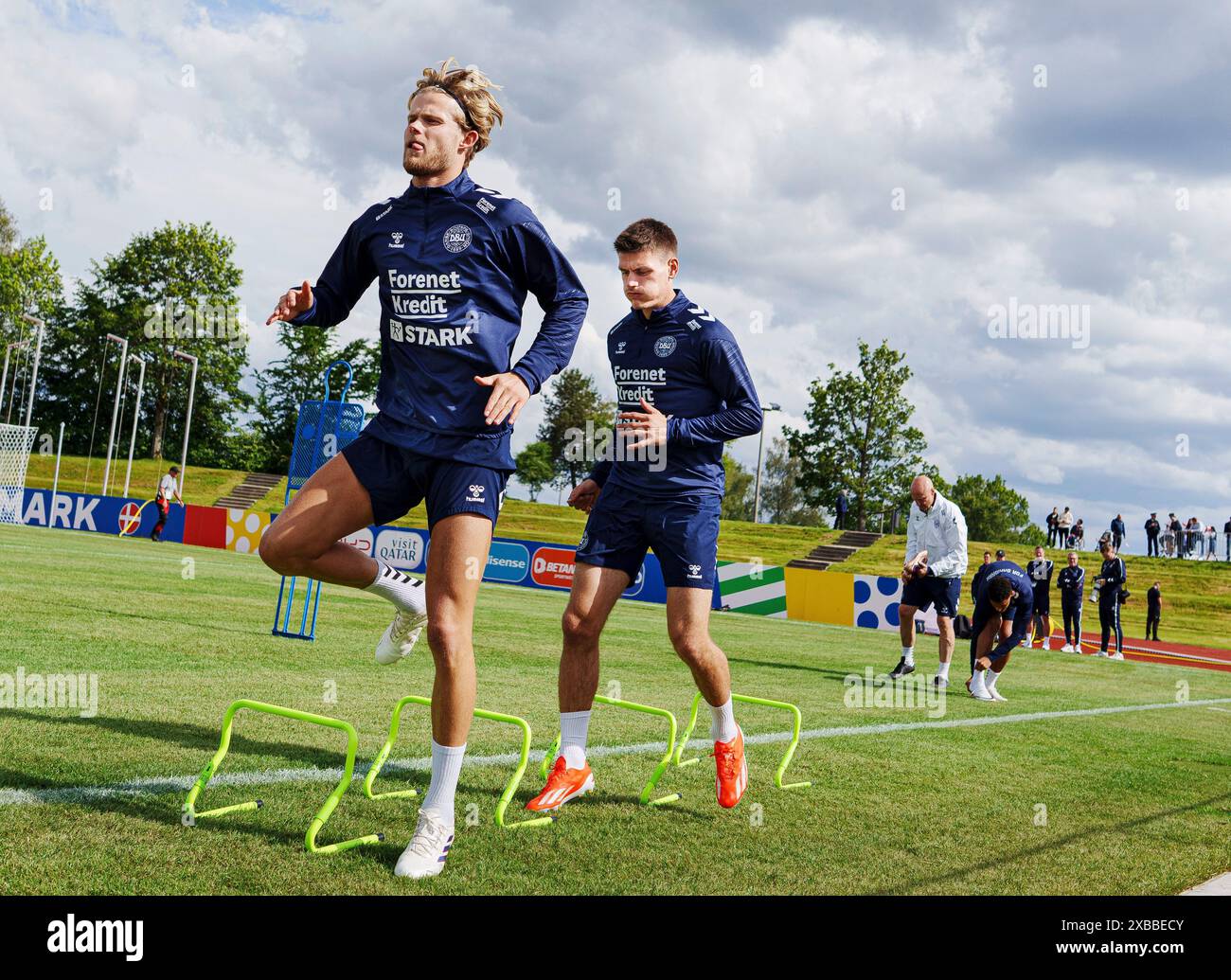 Freudenstadt, Germany. 11th June, 2024. Danish players Morten Hjulmand ...