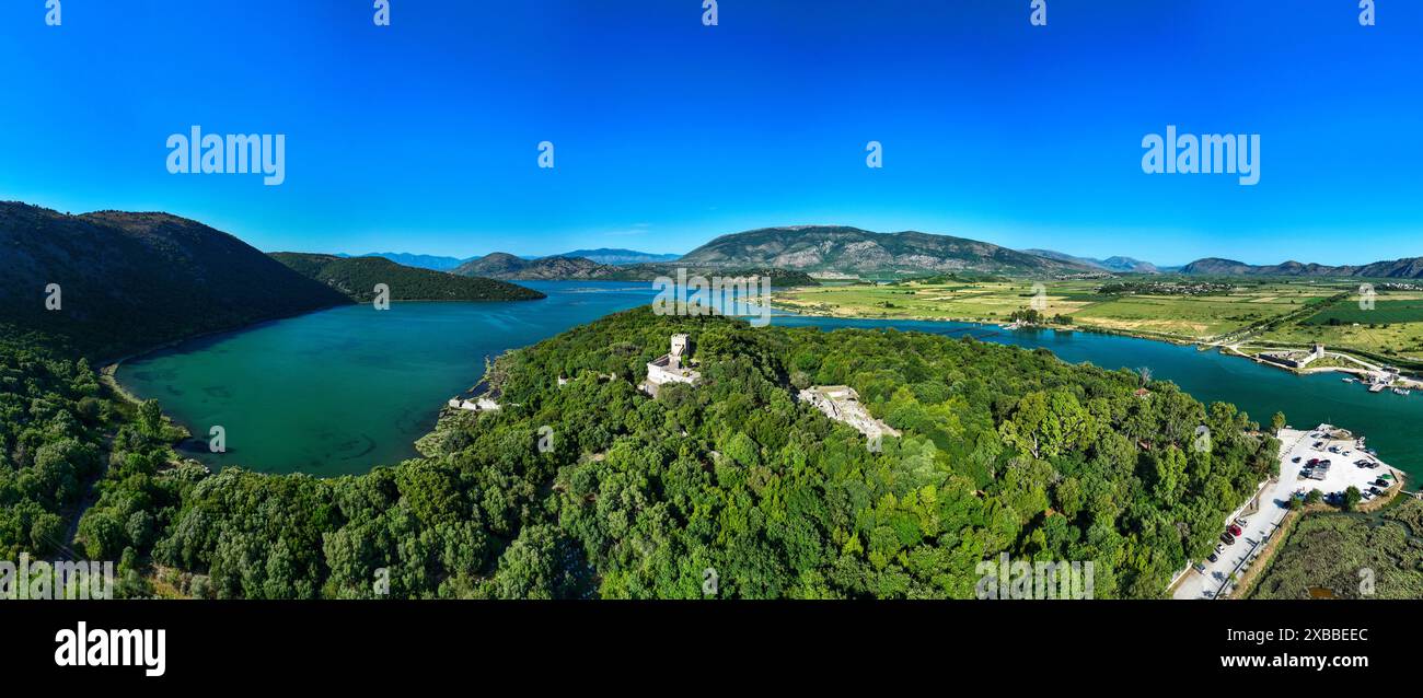 Aerial image of Butrinti national park in Sarande, Albania Stock Photo ...