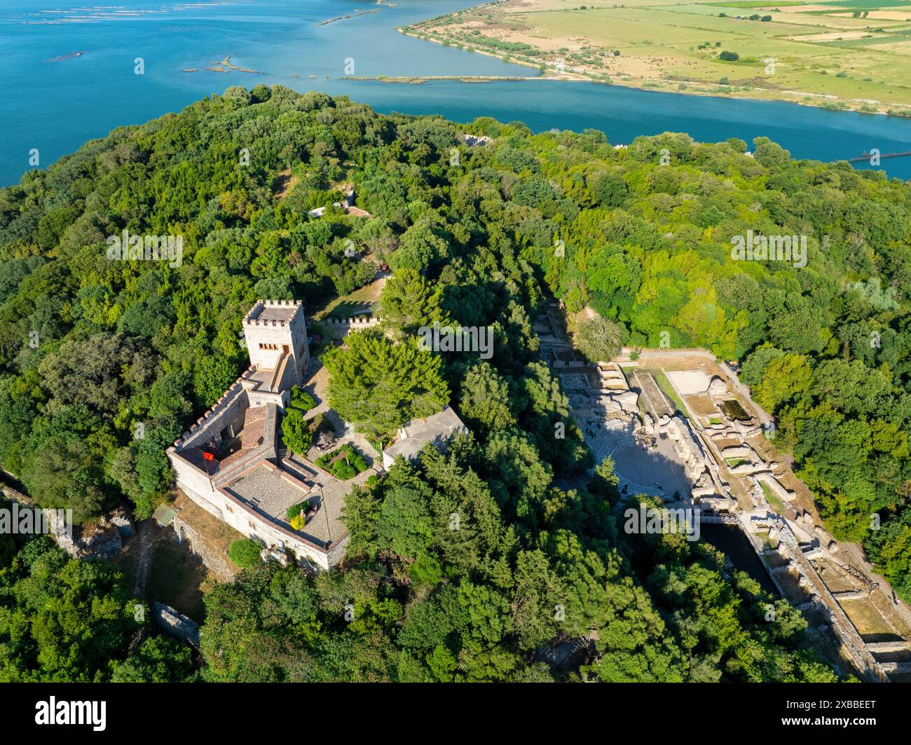 Aerial image of Butrinti national park in Sarande, Albania Stock Photo ...