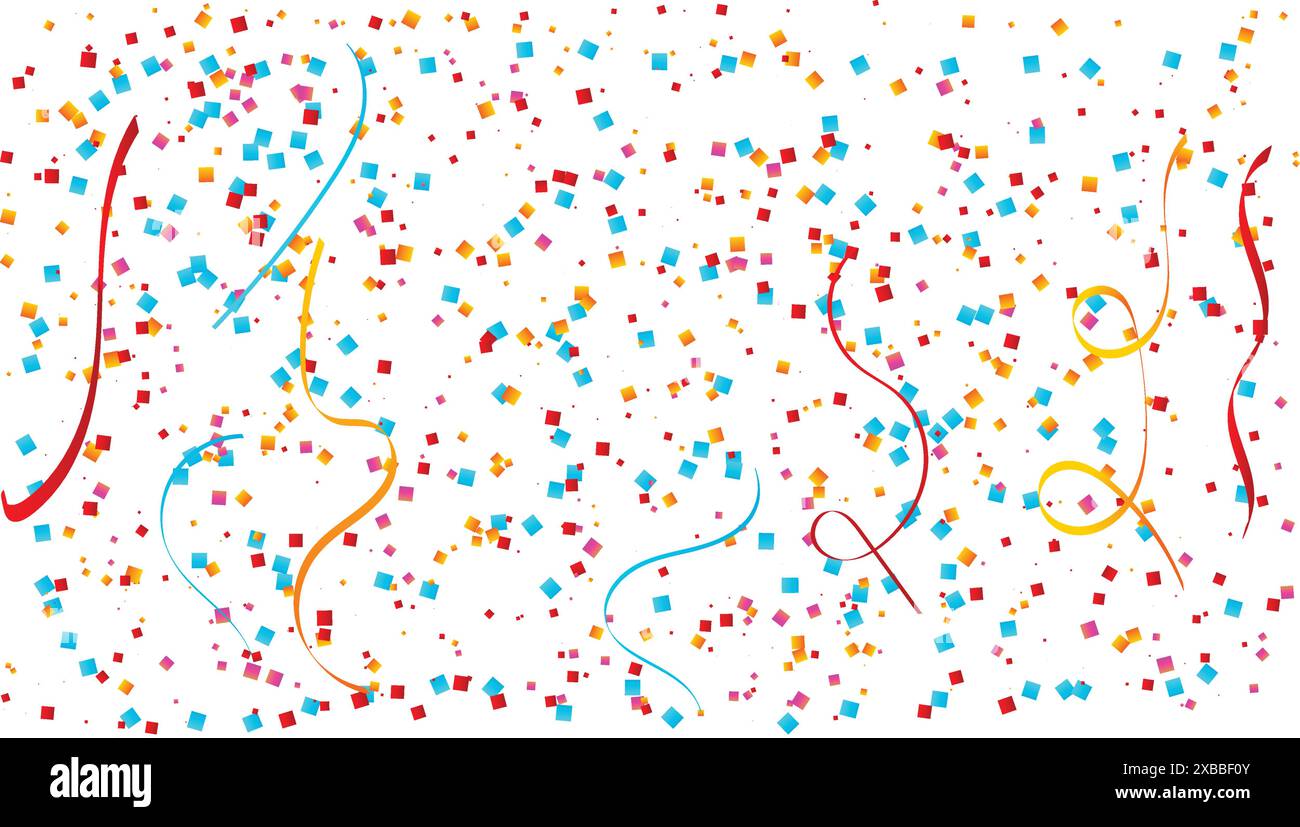 Confetti with ribbon Background, Celebrating Template, Confetti Explosion, Confetti background ...
