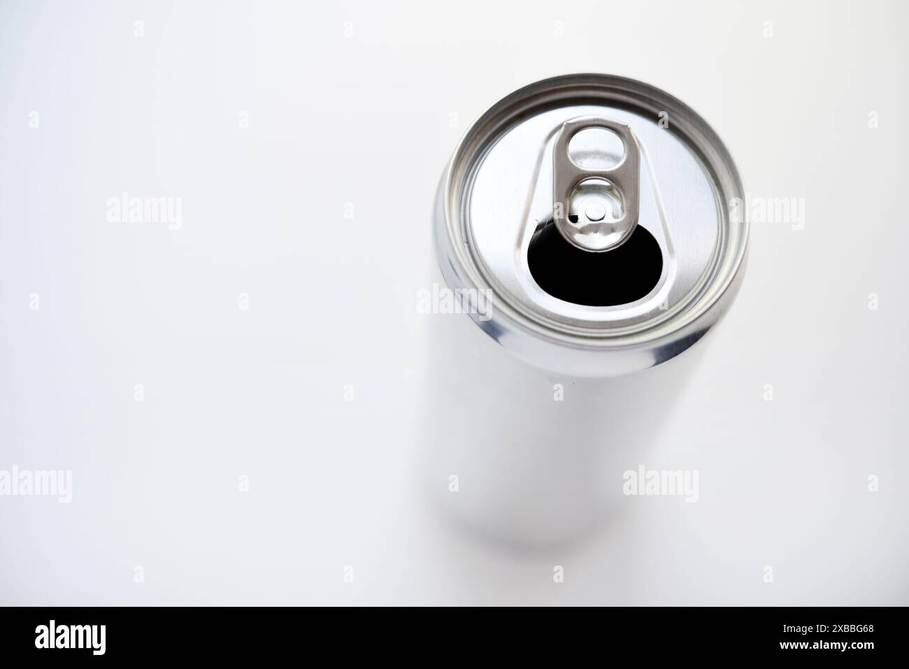 A silver tin can on a white background. A juice can. Aluminum ...