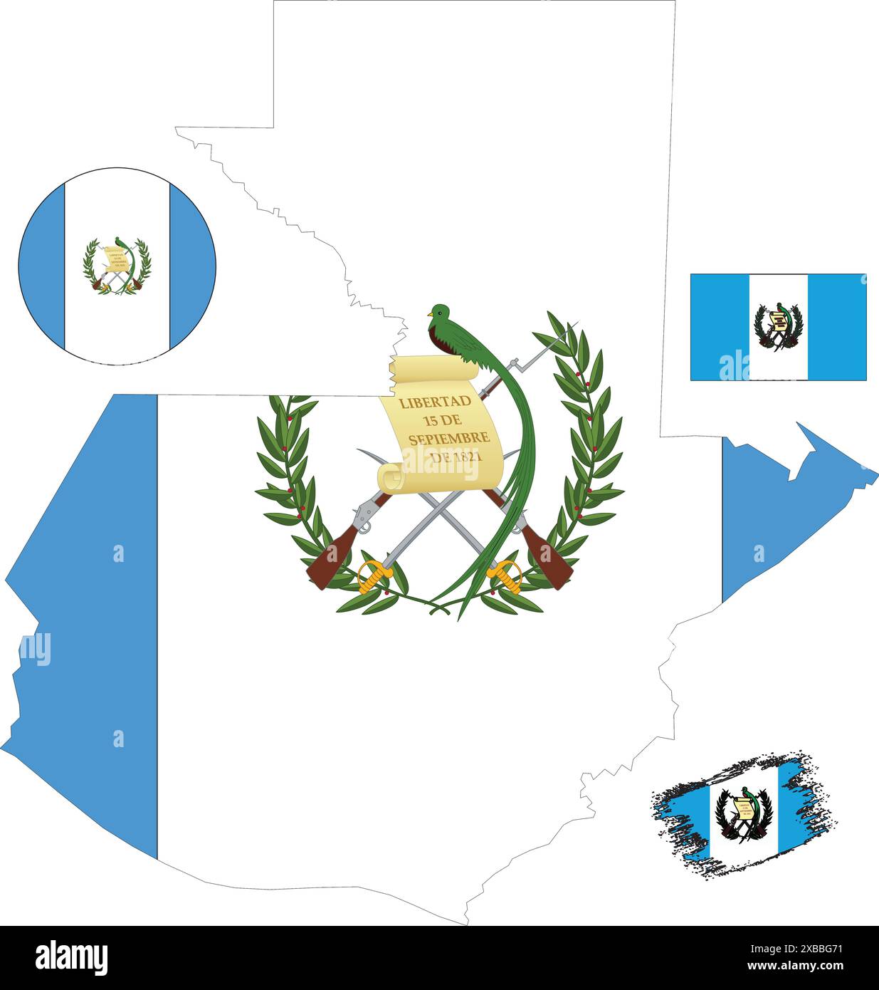 Guatemala Map and Flag Stock Vector Image & Art - Alamy