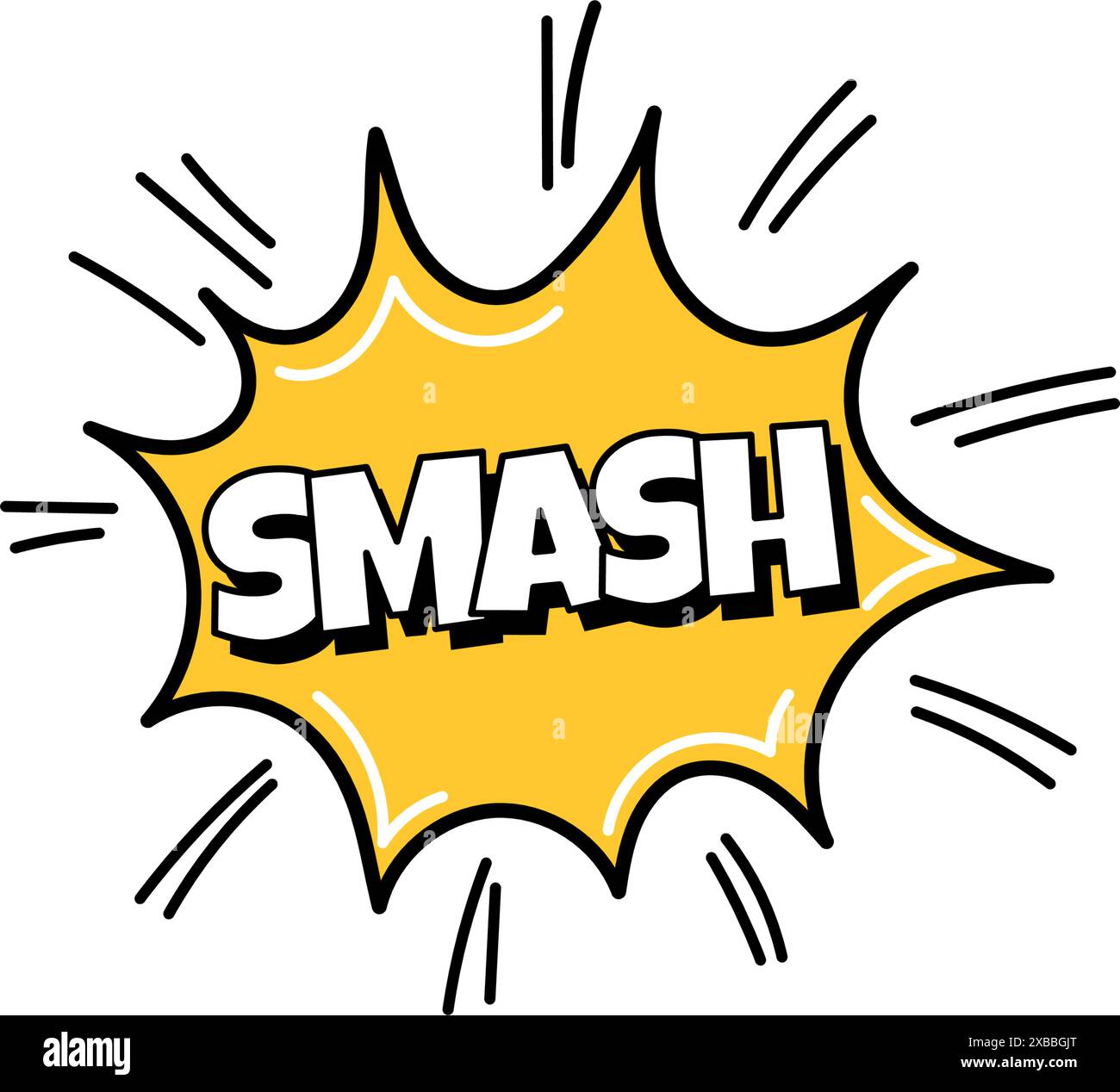 Pow comic bubble. Sound dialogue speech bubbles with word Smash. Pop art expression in bright ...