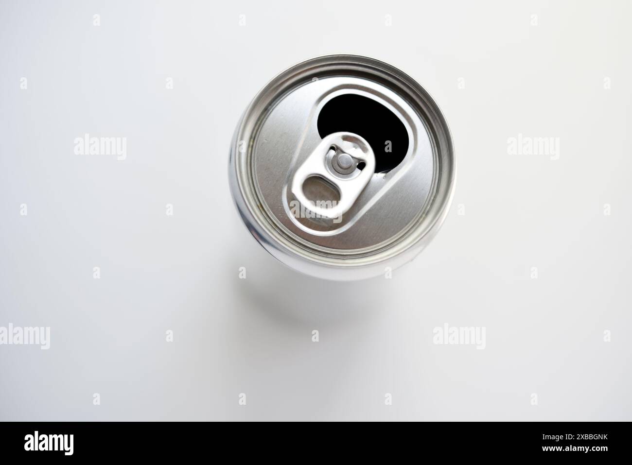 A silver tin can on a white background. A juice can. Aluminum ...