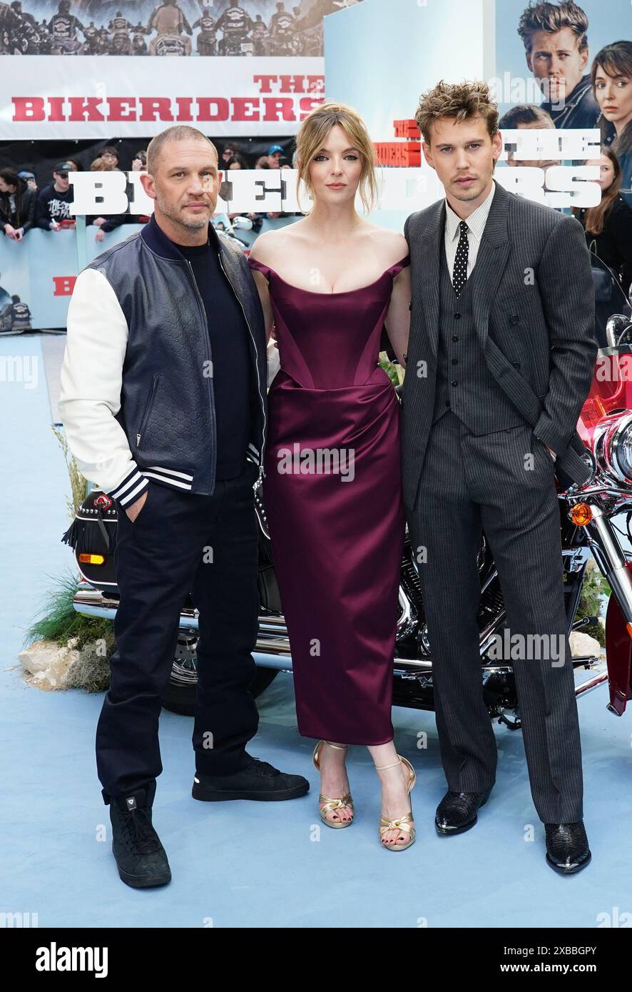 (left to right) Tom Hardy, Jodie Comer and Austin Butler attend a gala ...