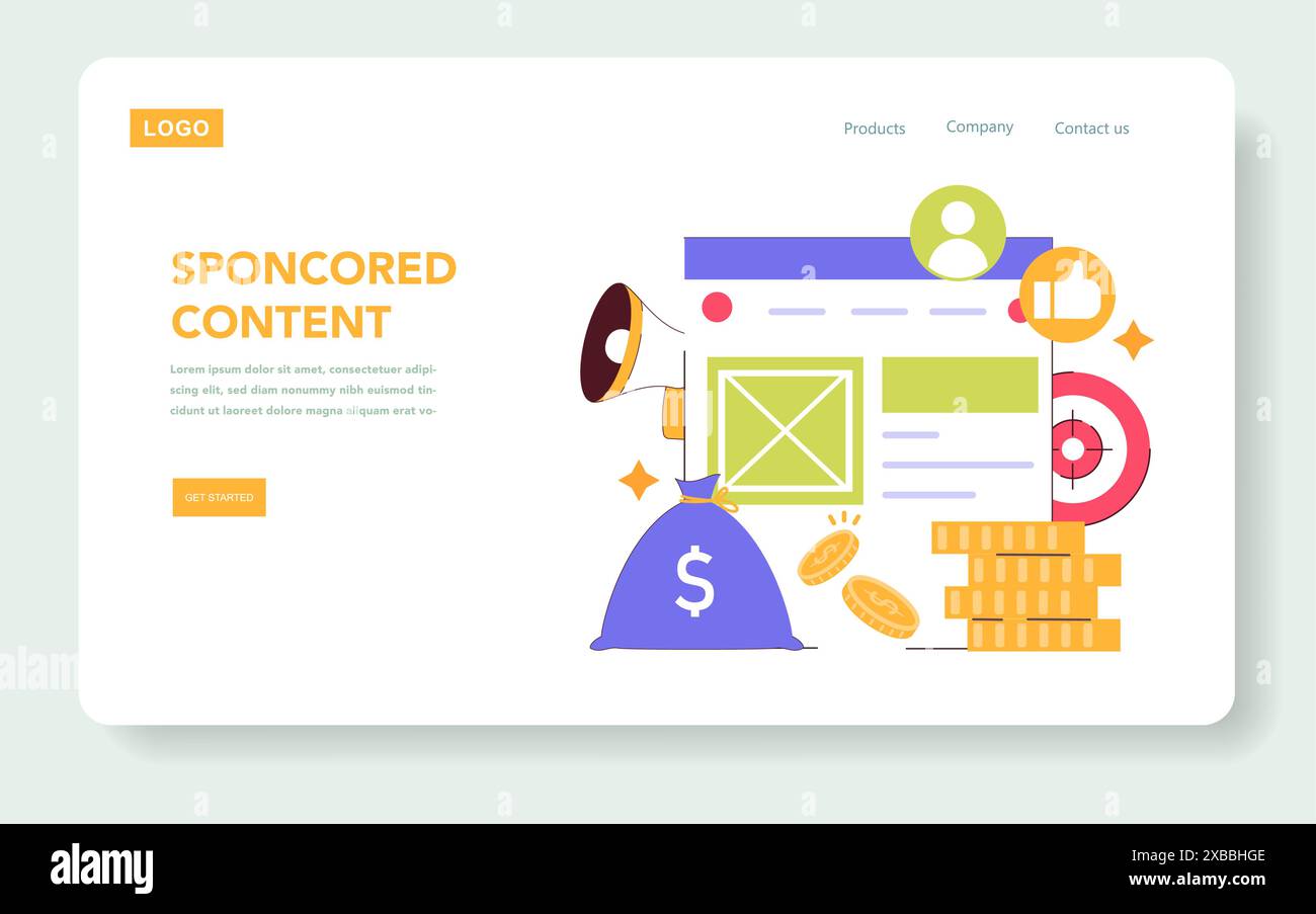 Influencer Marketing concept. Engaging web interface showcasing ...