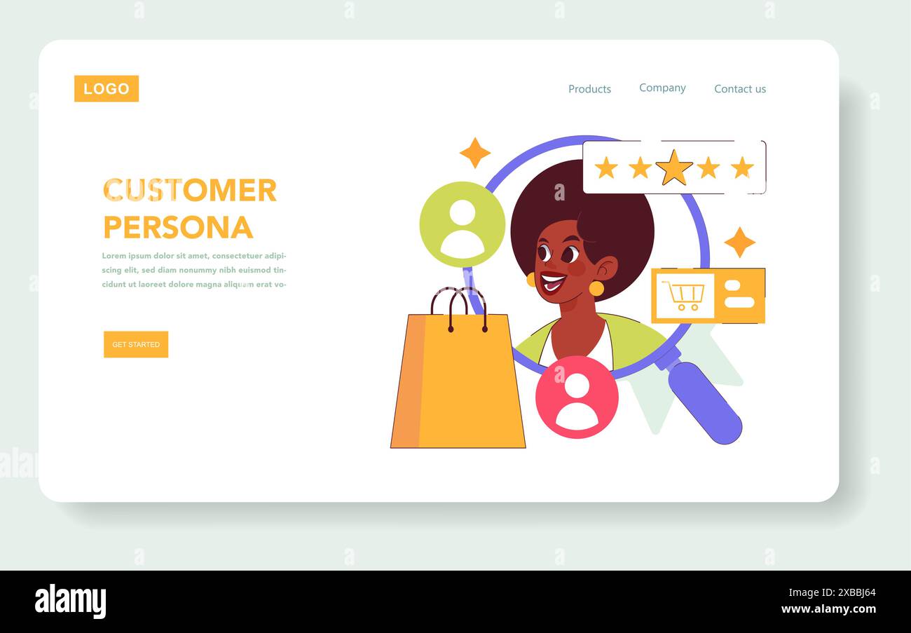 Customer Engagement concept. An interactive web page design ...