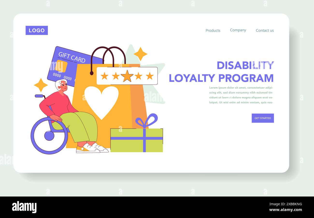 Inclusive loyalty program concept. Disabled customer with reward card ...