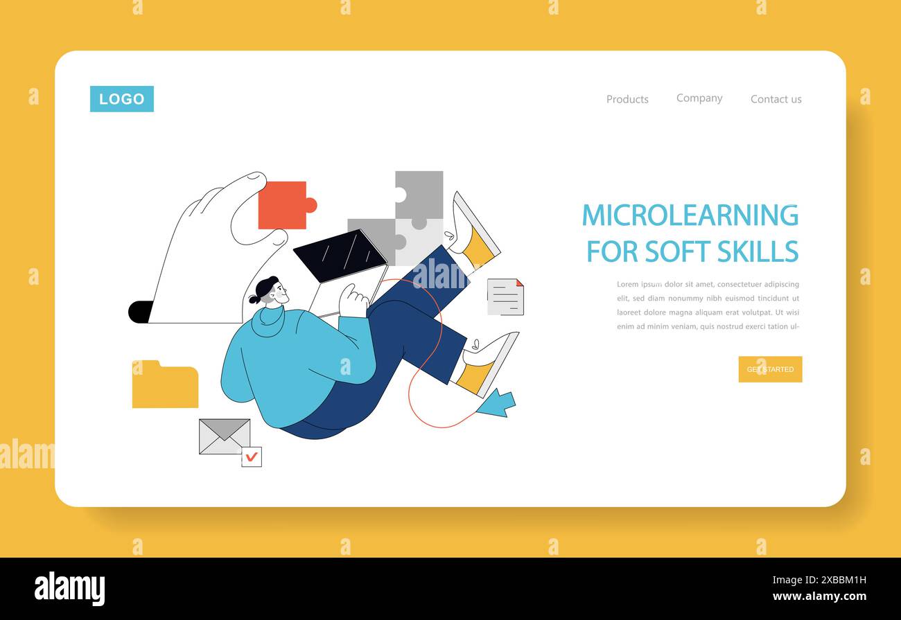Soft Skills Training concept. Online learning platform featuring ...