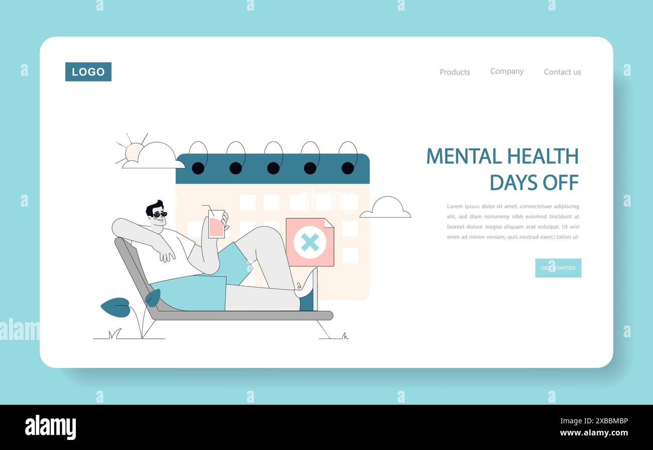 Mental Health Awareness concept. A relaxed individual takes time off ...