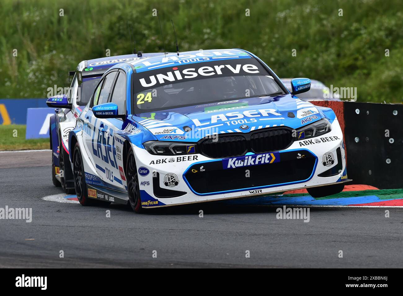 Front nearside wheel in the air, Jake Hill, BMW 330e M Sport, Laser ...