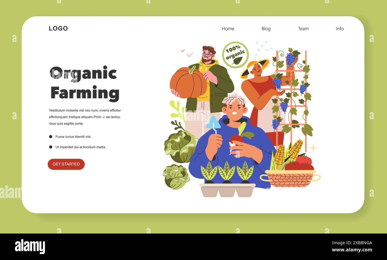 Organic Farming concept. People engaging in sustainable agriculture ...