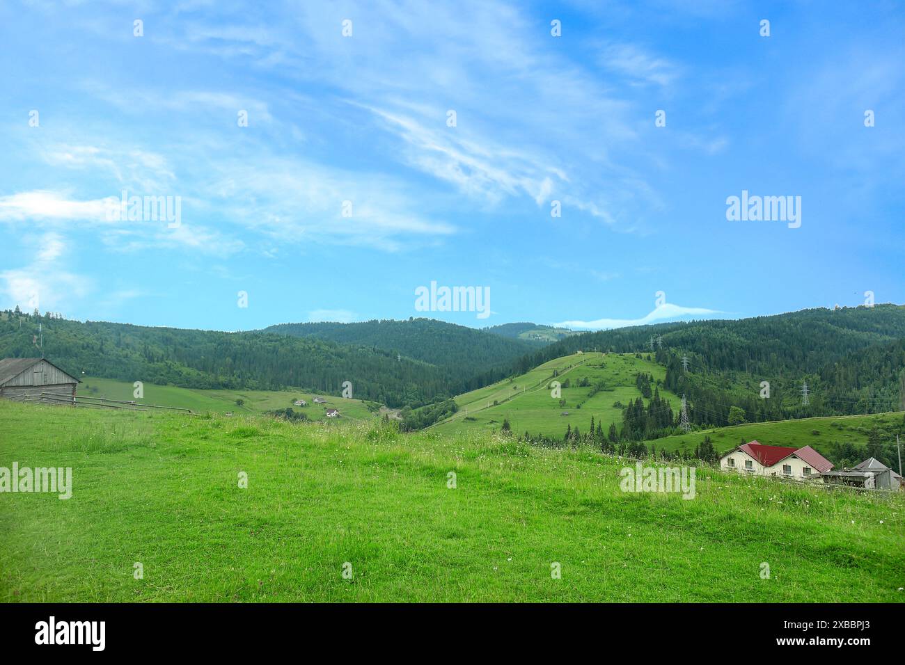Beautiful mountains ukrainian carpathians aerial hi-res stock ...