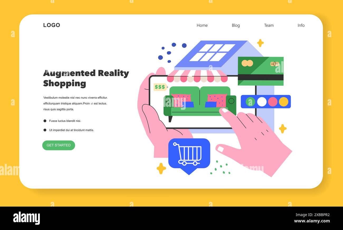 Augmented Reality Shopping concept. Innovative online buying experience ...