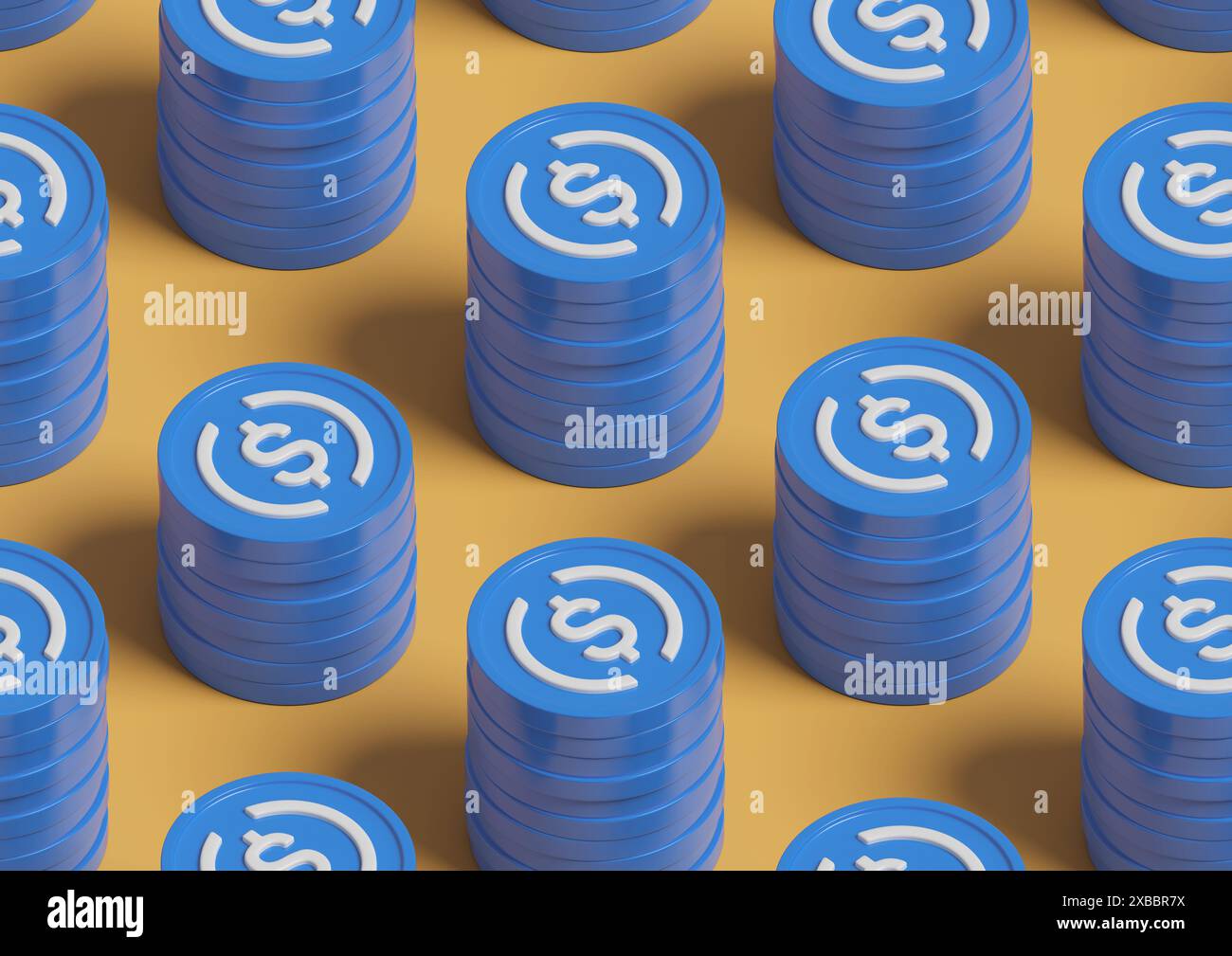 Isometric seamless pattern of USDC coin stacks. 3d illustration Stock Photo - Alamy