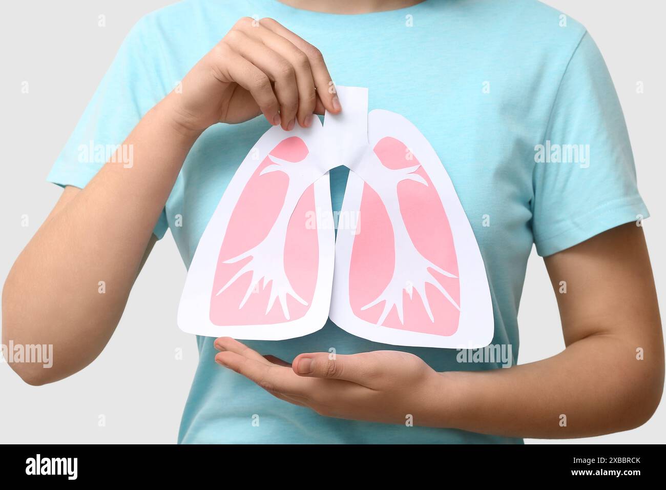 Young woman paper lungs hi-res stock photography and images - Alamy