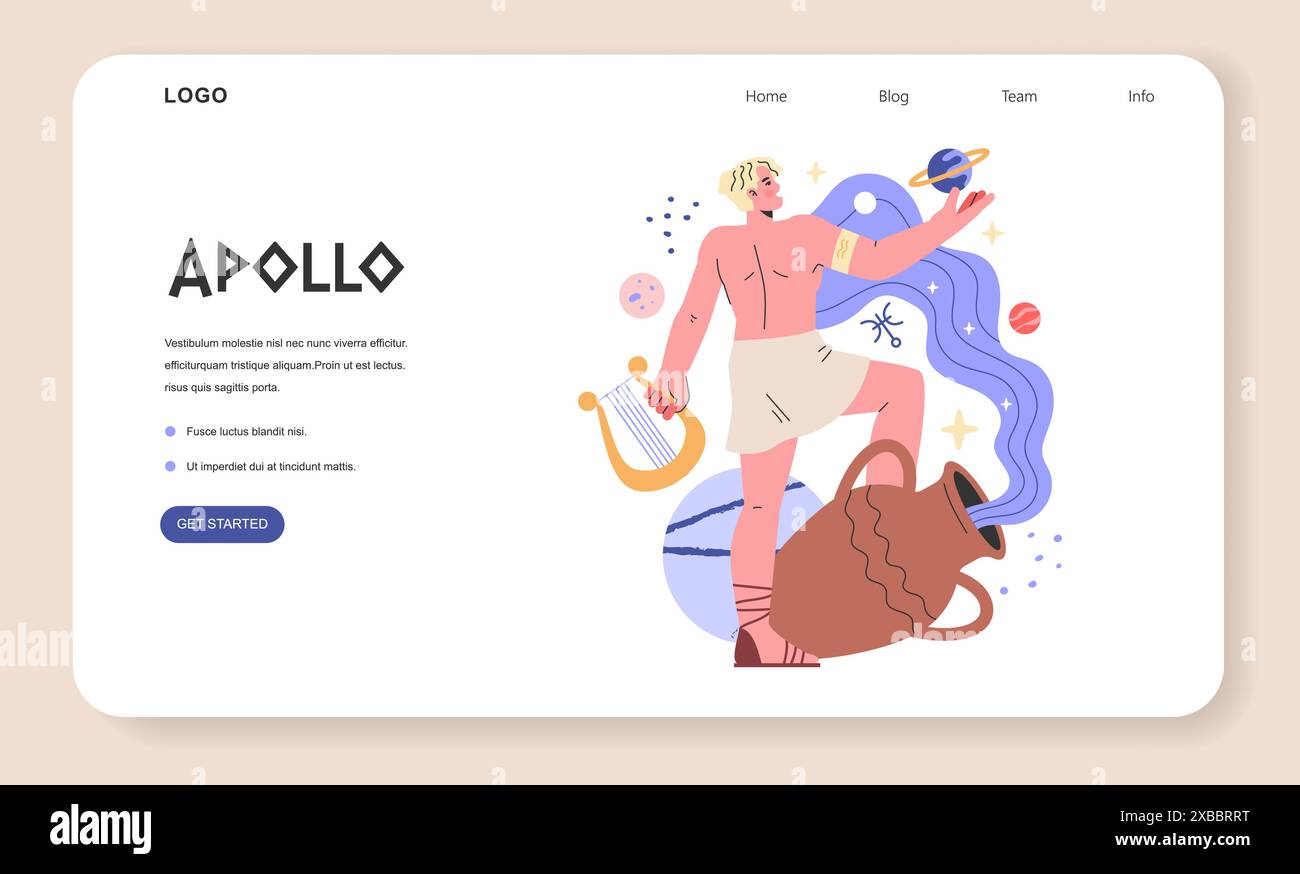 Apollo concept. A stylized representation of the Greek god with a lyre ...