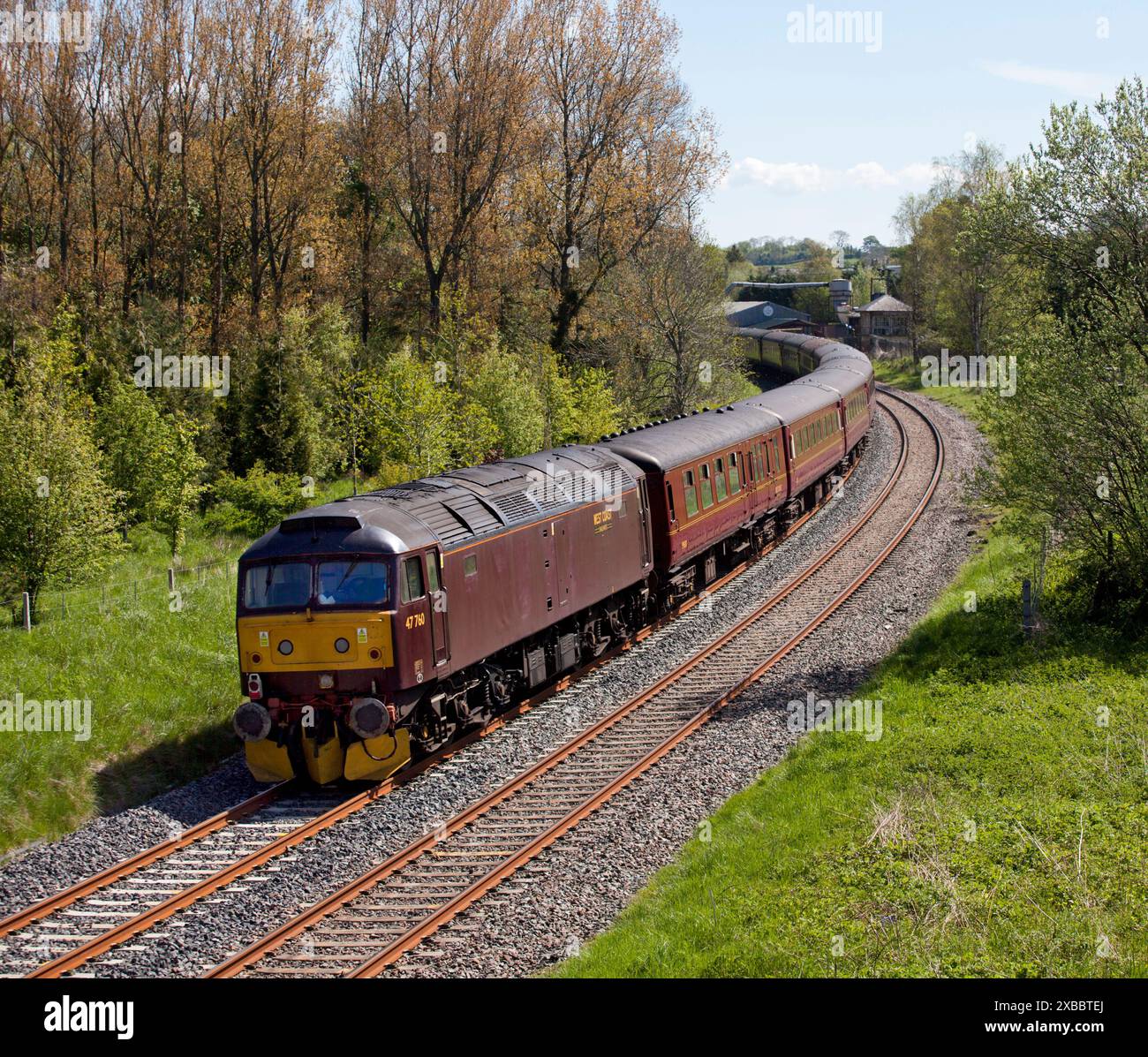 West Coast railways class 47 locomotive 47760 passing Gisburn on the ...