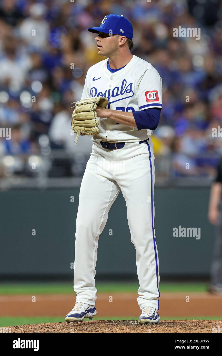 Kansas City, MO, USA. 10th June, 2024. Kansas City Royals pitcher Sam ...