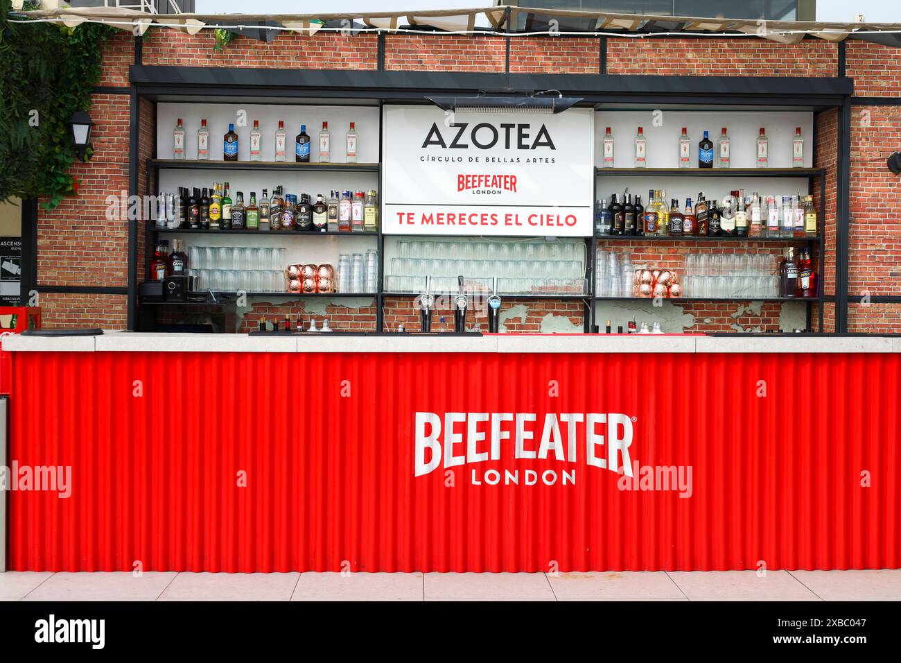 Madrid, Spain- April 8, 2024: Azotea rooftop cafe in Circulo de Bellas ...