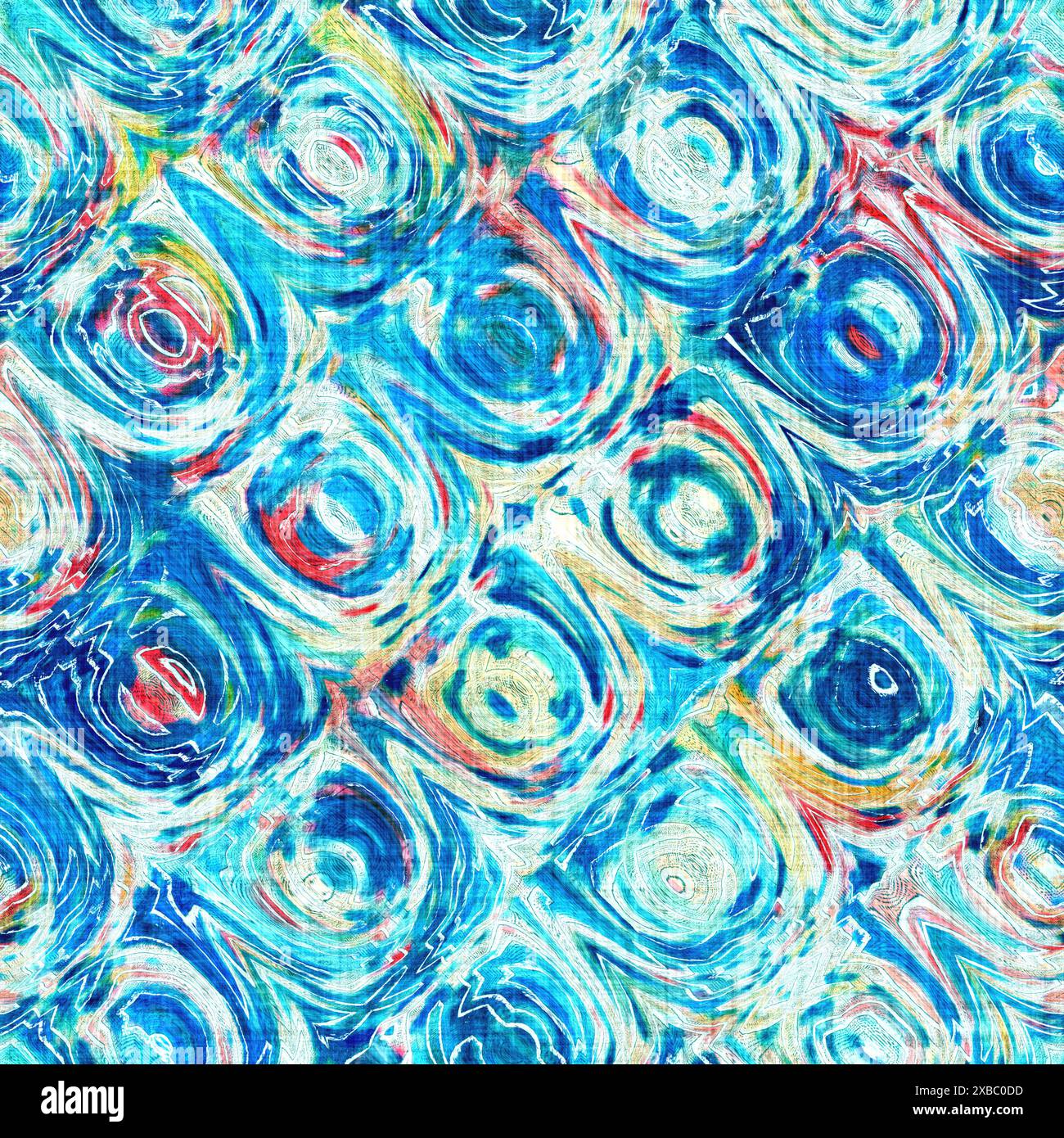 Summer blue dyed wave water pattern with broken linear blotch effect ...
