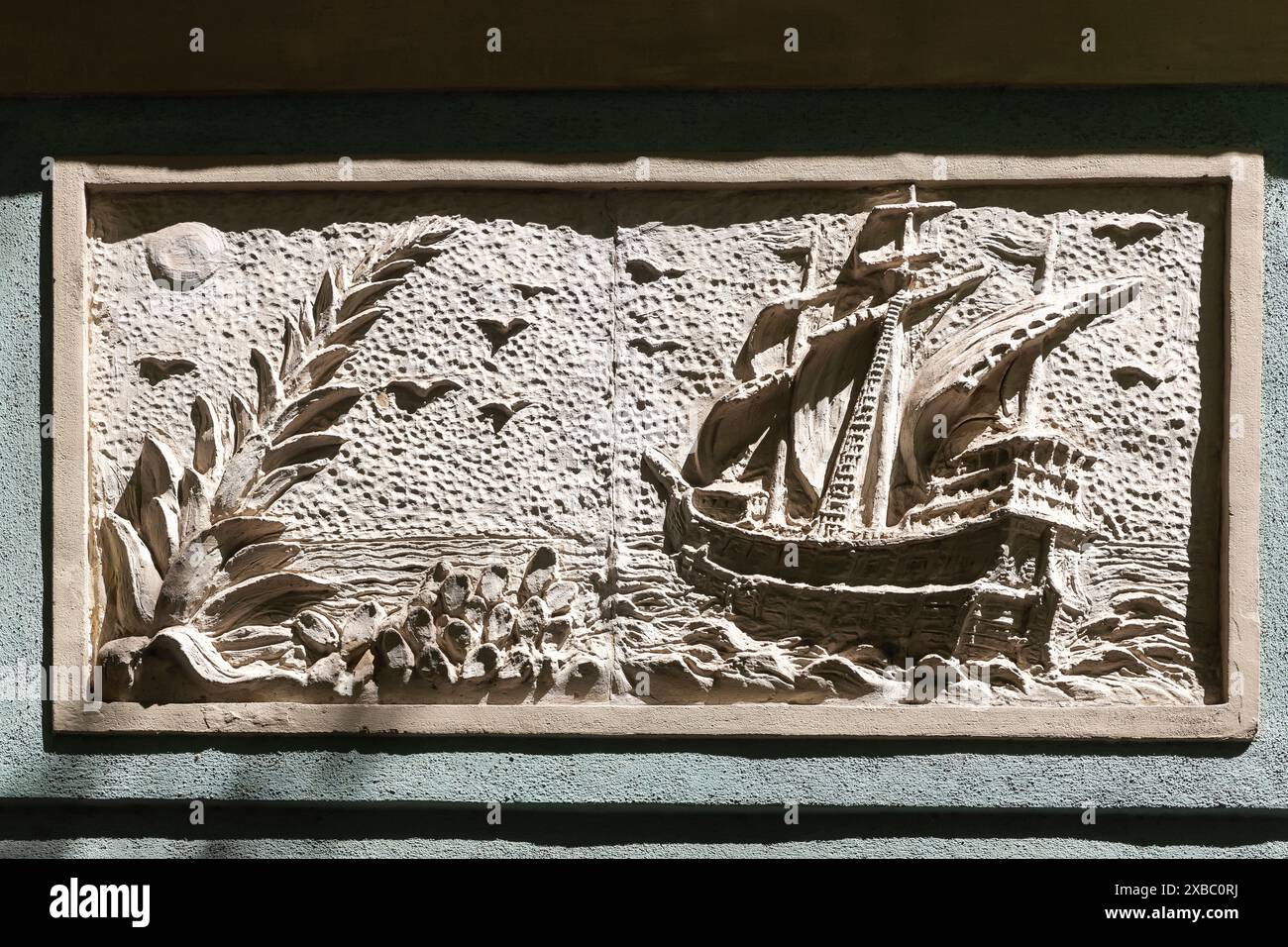 Barcelona, Spain - May 2, 2024, House with bas-relief at - C/ de Roger ...