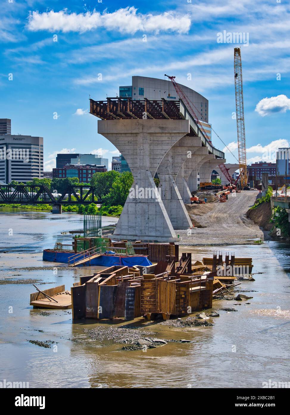 construction of the Interstate I70 / I71 through Columbus Ohio USA 2024 ...