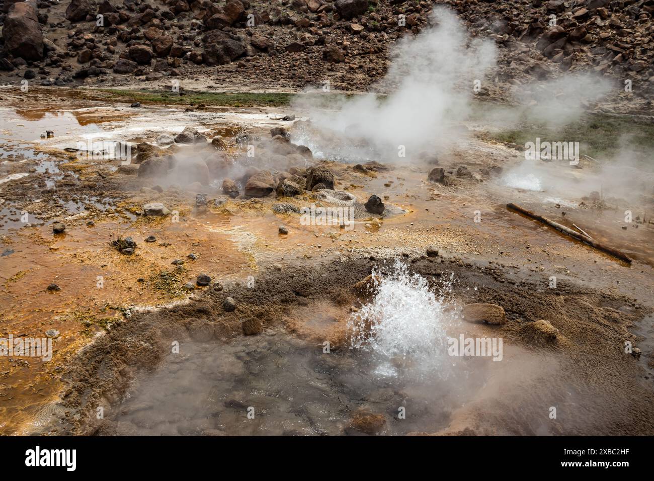 Alolabad geothermal area in Ethiopia with surreal landscape of colorful ...