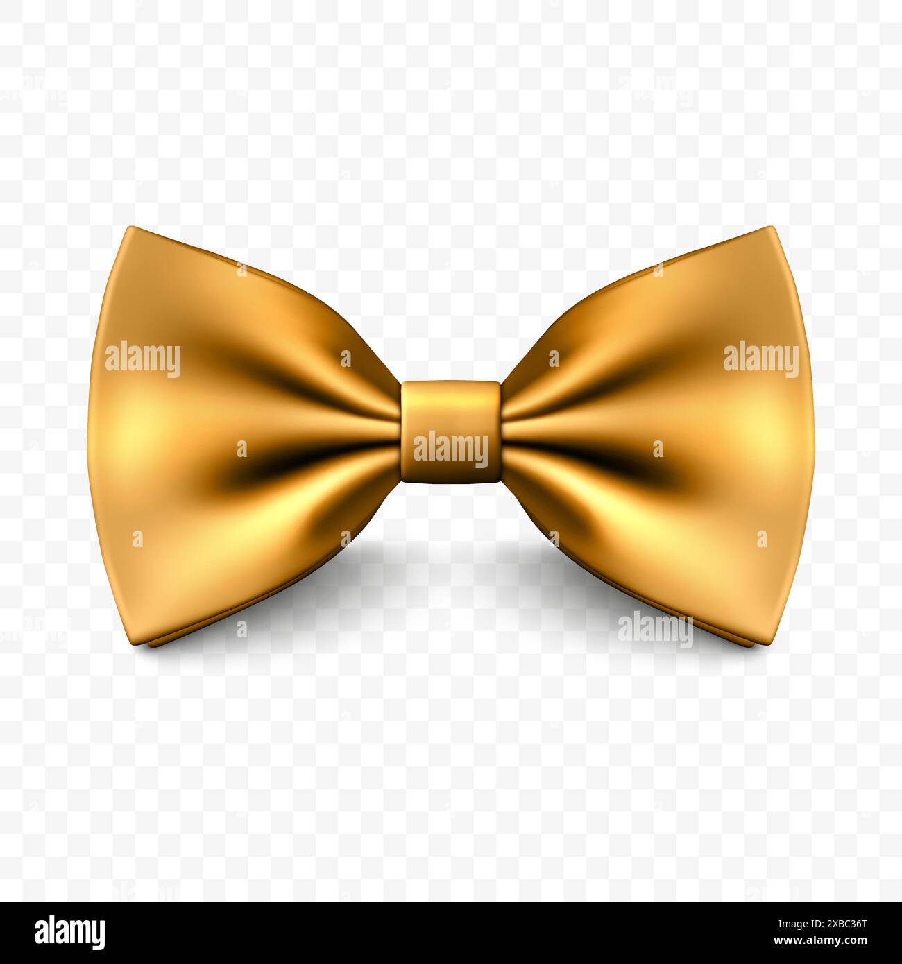 Vector Golden Color Realistic Bow Tie Icon Closeup, Isolated. Silk ...