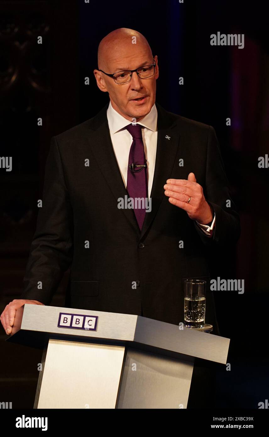 (left to right) SNP leader John Swinney during a General Election ...