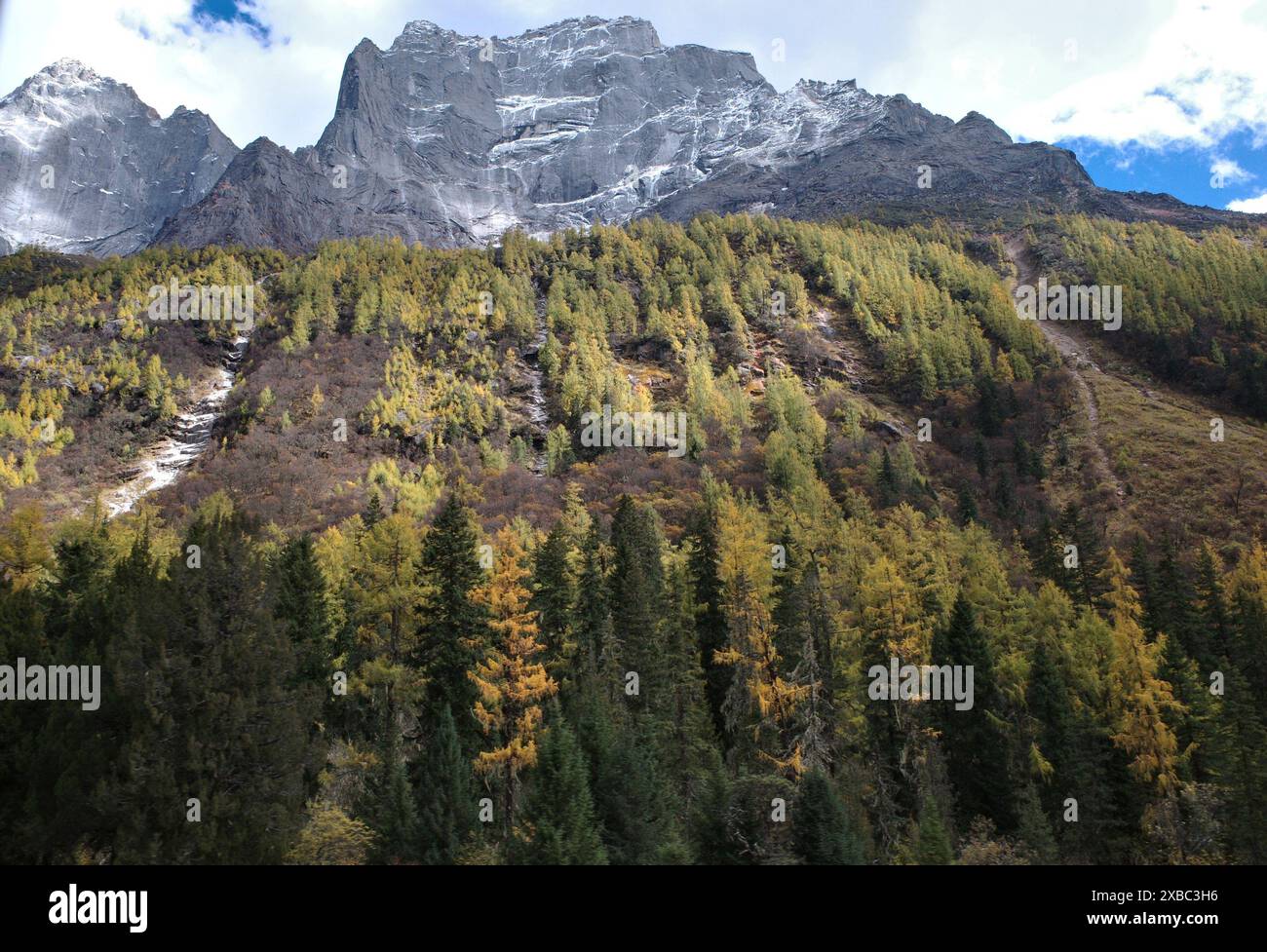 The Autumn in Siguniang Mountain at west of the capital city of Chengdu ...