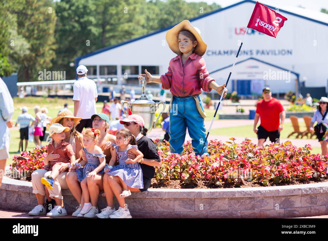 Village Of Pinehurst, United States. 11th June, 2024. Fans sit in front ...