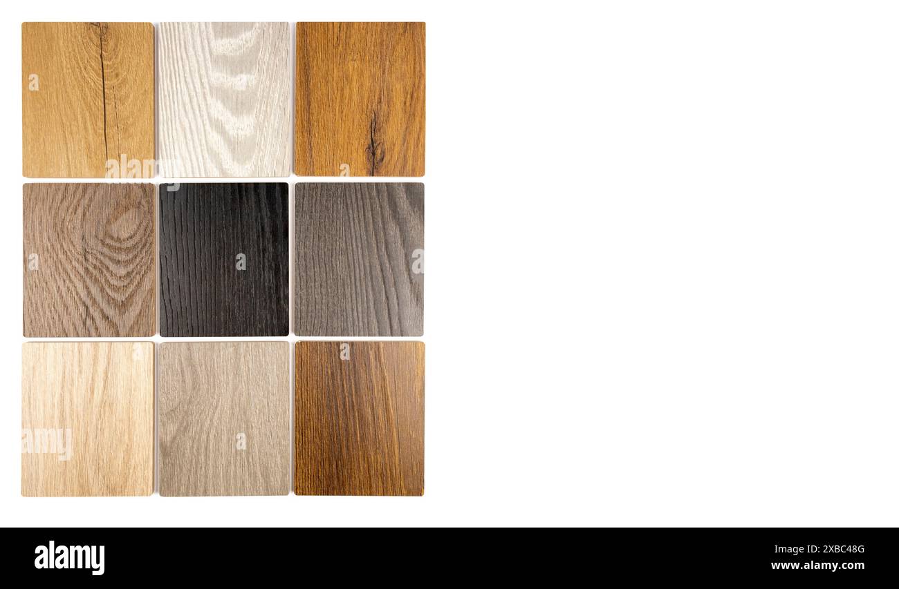 Set of samples of furniture facades on a white background with space ...