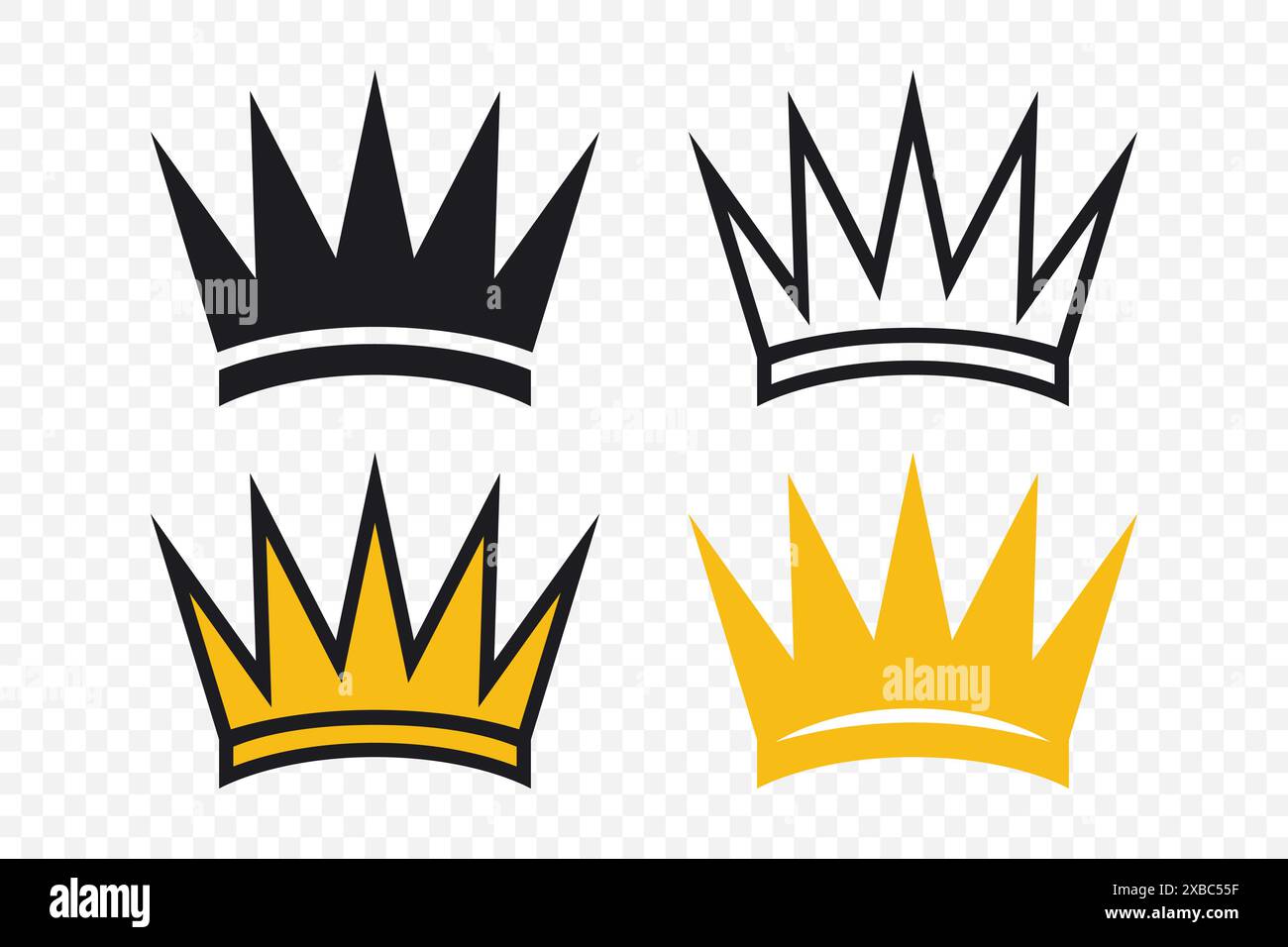 Crowns. Vector Crown Icon Set. Collection of Crown Symbols Stock Vector ...